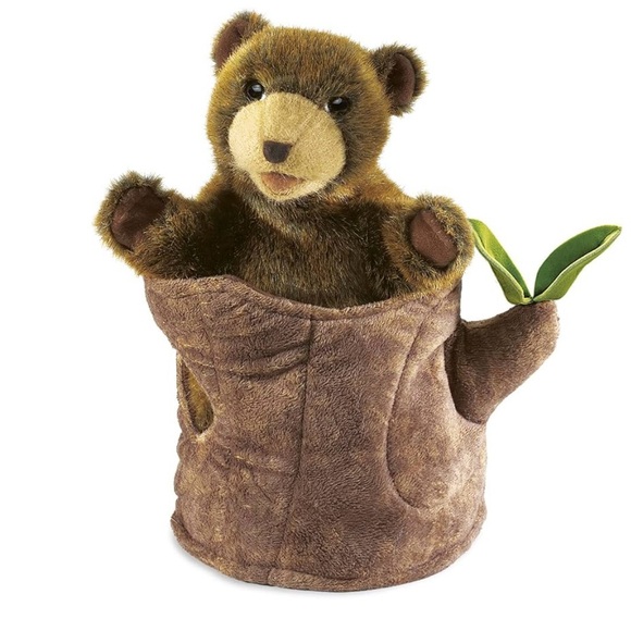 Folkmanis Puppets | Toys | Folkmanis Bear In Tree Stump Hand Puppet ...